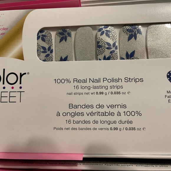 Color Street | Makeup | Color Street Silver And Blue Floral Nail Strips ...